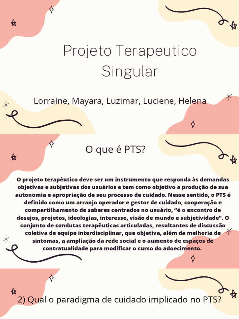 Projeto Terapeutico Singular: Lorraine, Mayara, Luzimar, Luciene, Helena | PDF | Ciência cognitiva