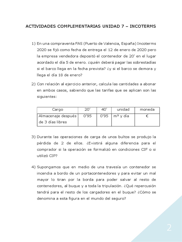 Actividades Complementarias | PDF