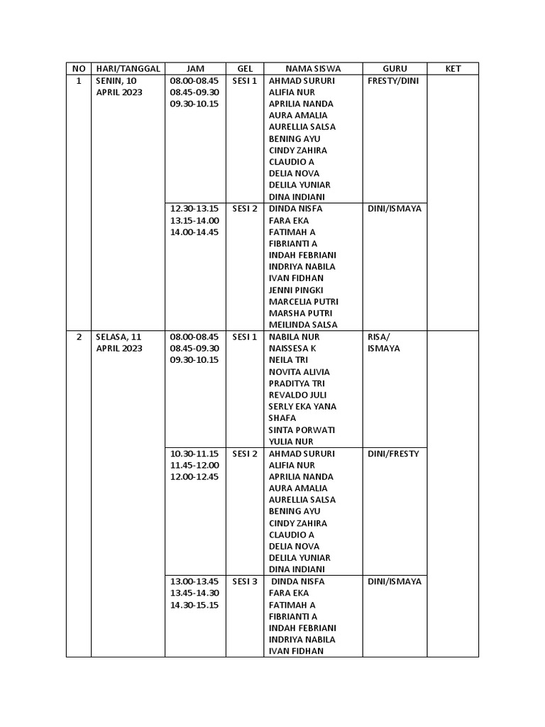 Jadwal Pembekalan Usk Ramadan 2023 | PDF
