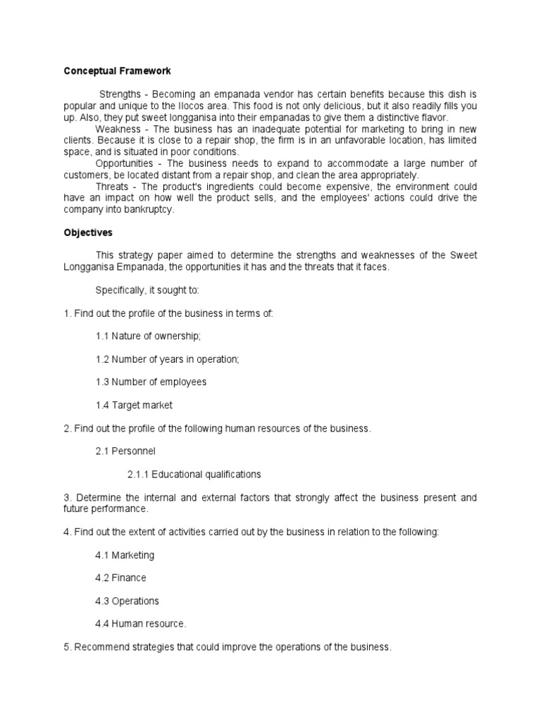 Conceptual Framework & Objectives | PDF