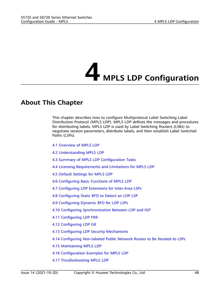 01-04 MPLS LDP Configuration | PDF | Networking | Multiprotocol Label Switching