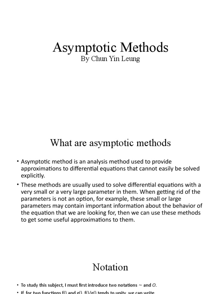 Asymptotic Methods | PDF | Asymptotic Analysis | Perturbation Theory