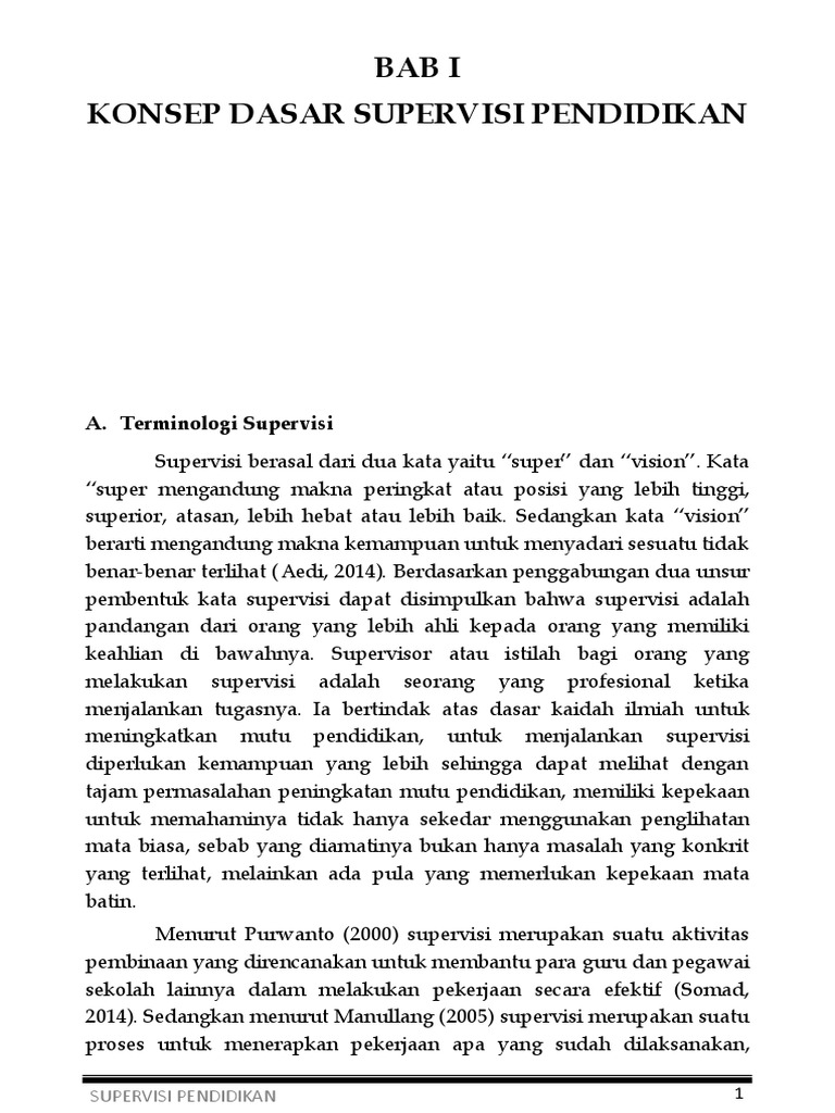 Bab I Konsep Dasar Supervisi Pendidikan | PDF