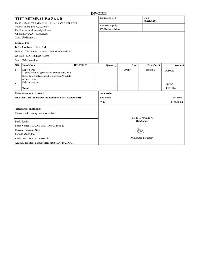 Sale Tax Invoice 2022 | PDF | Computer Hardware | Personal Computers