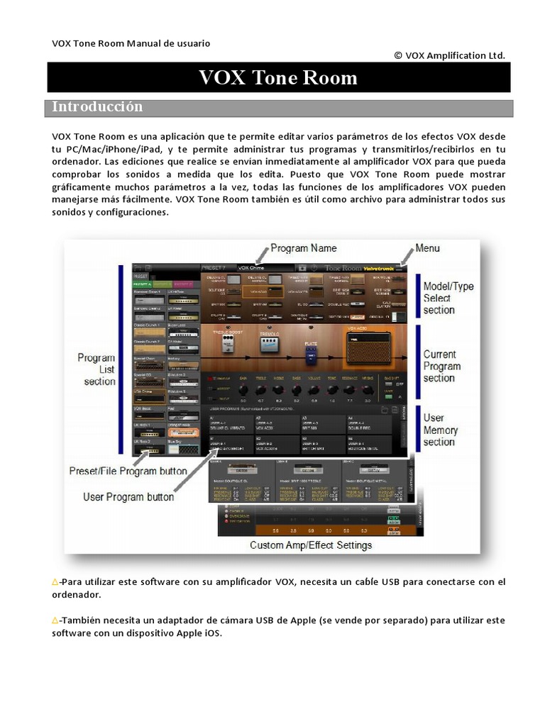 Manual de VOX Tone Room | PDF | Yo telefono | Apple Inc.
