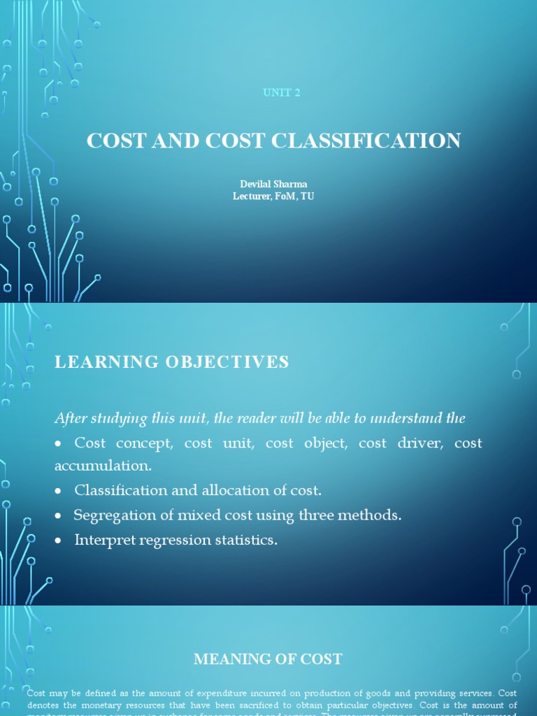 Cost and Cost Classification | Download Free PDF | Standard Error | Errors And Residuals