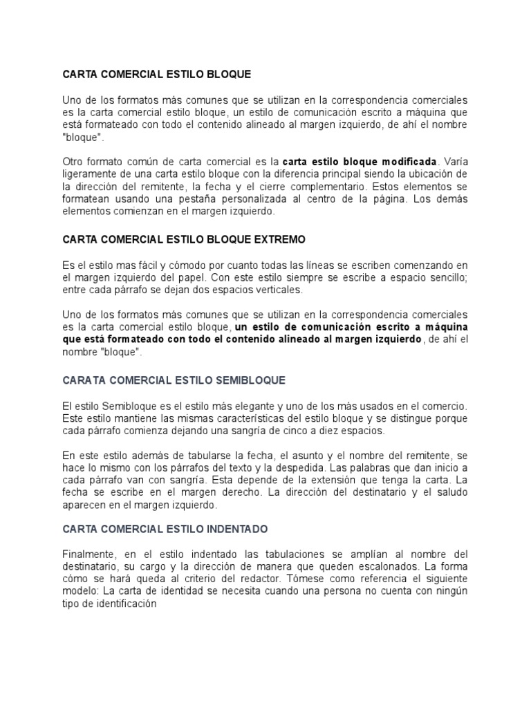 Carta Comercial Estilo Bloque | PDF