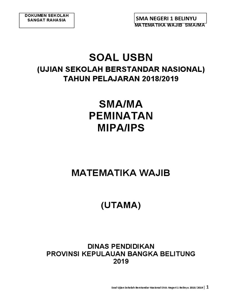 Latihan Soal Matematika Ujian Sekolah | PDF | Metode & Bahan Ajar