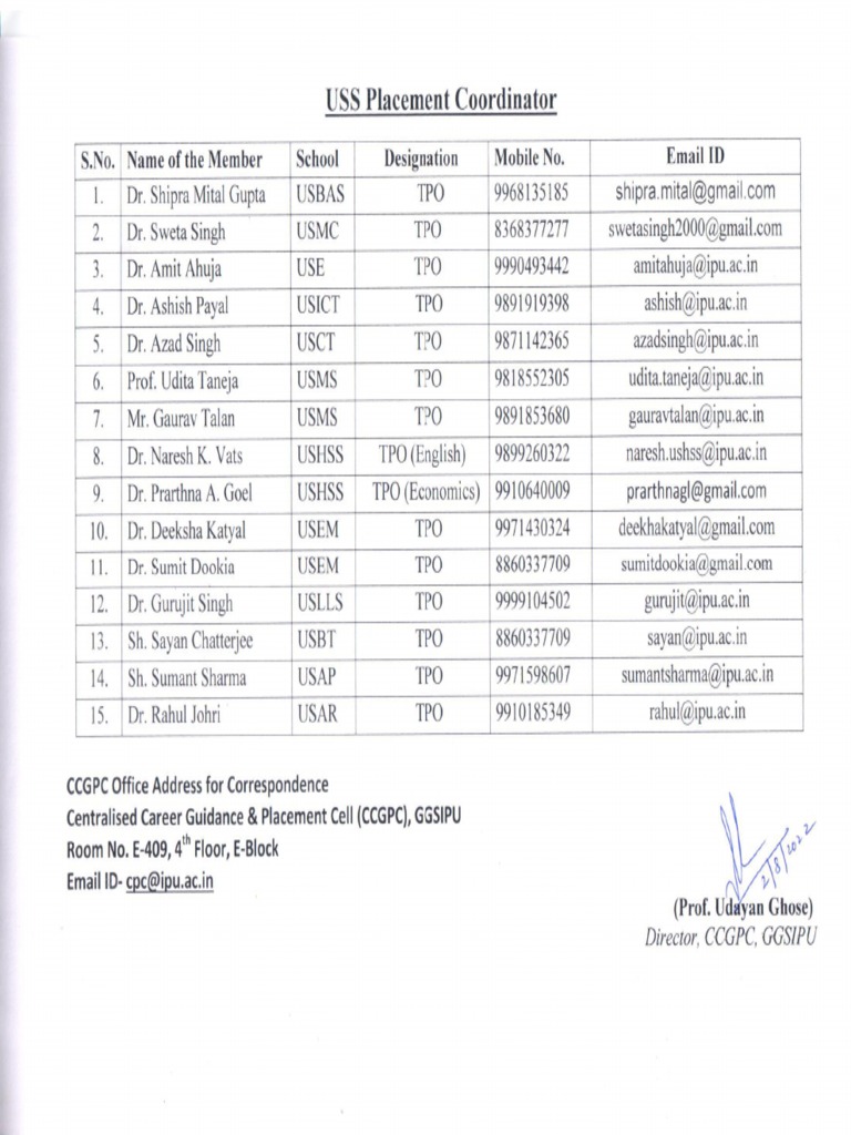 USS Placement Coordinator | PDF