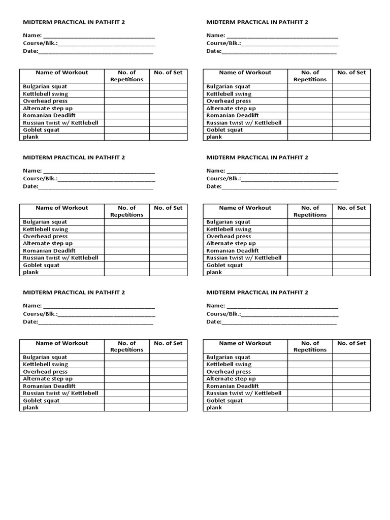 Midterm Practical in Pathfit 2 | PDF | Kettlebell | Weight Training