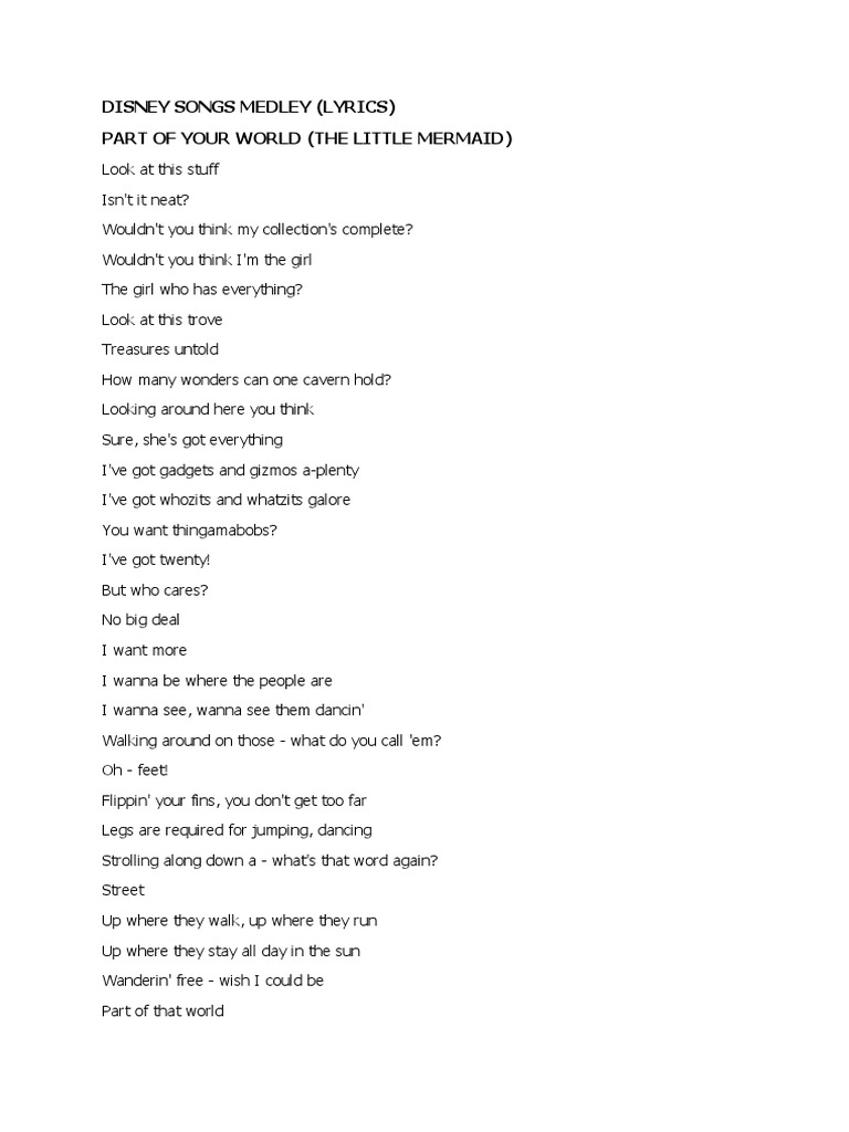 Disney Songs Lyrics | PDF