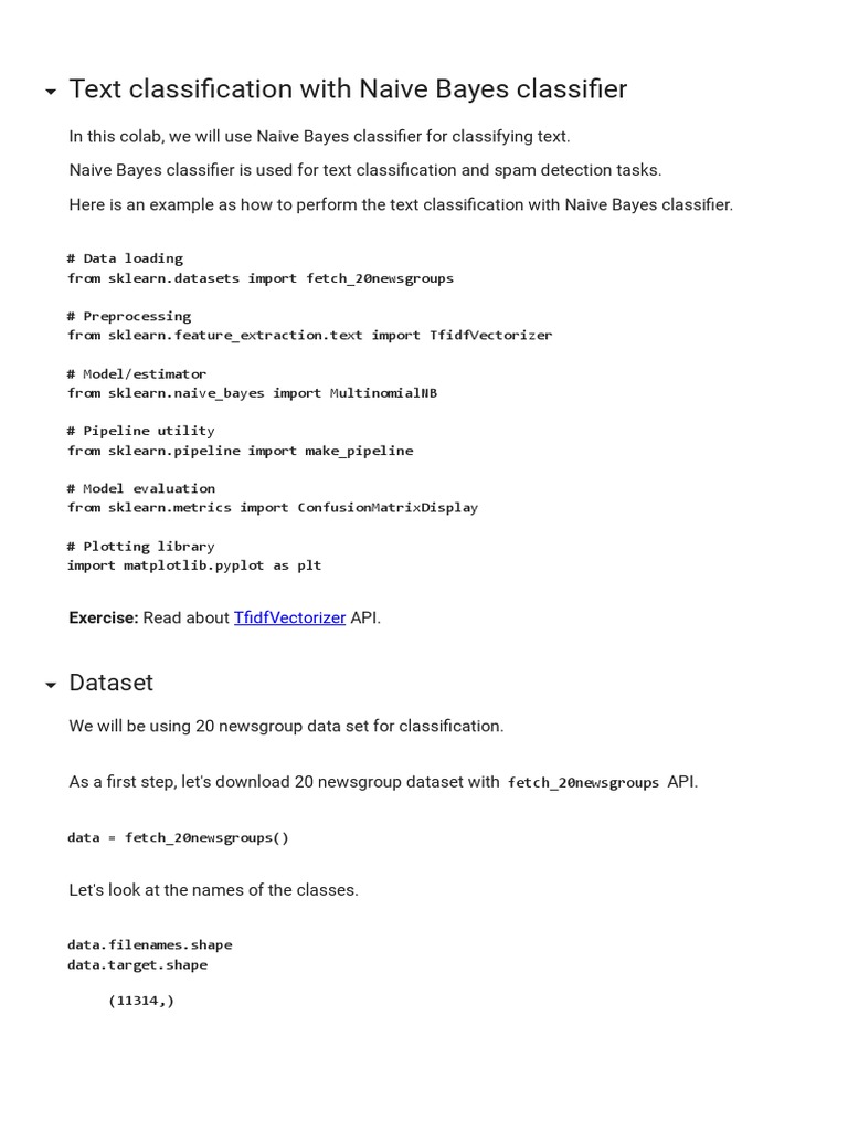 MLP Week 6 NaiveBayesImplementation - Ipynb - Colaboratory | PDF | Statistical Classification ...