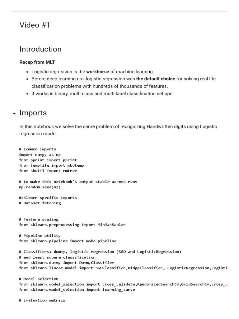 MLP_Week 6_MNIST_LogitReg.ipynb - Colaboratory | PDF | Statistical Classification | Receiver ...