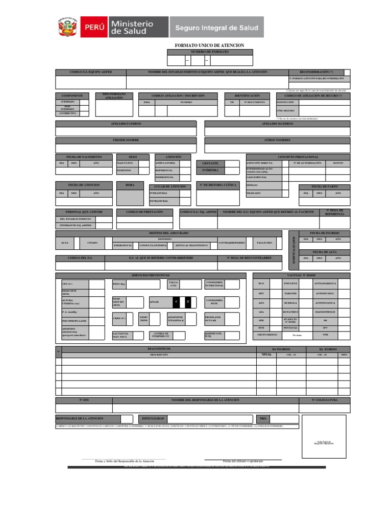Formato de Atencion Sis | PDF | Salud pública | Cuidado de la salud
