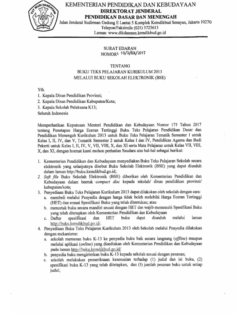 Surat Edaran Kemendikbut | PDF