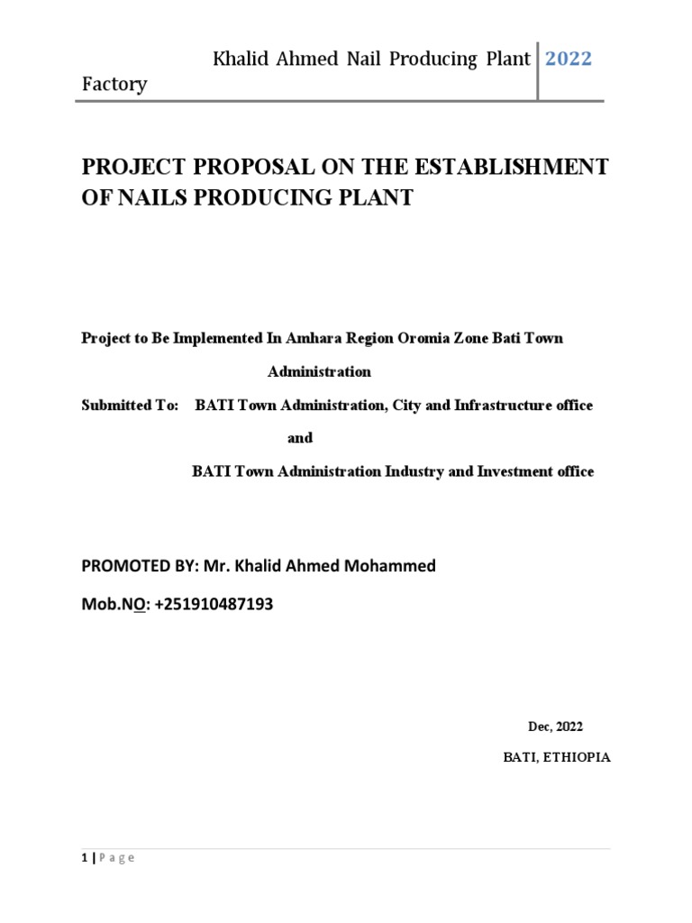 Khalid Nail Factory Plant | PDF | Internal Rate Of Return | Net Present ...