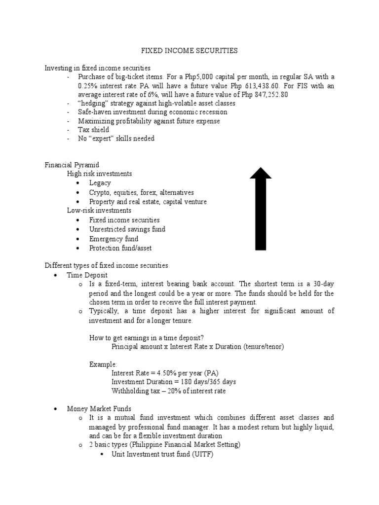 Fixed Income Securities | PDF | Bonds (Finance) | Investing