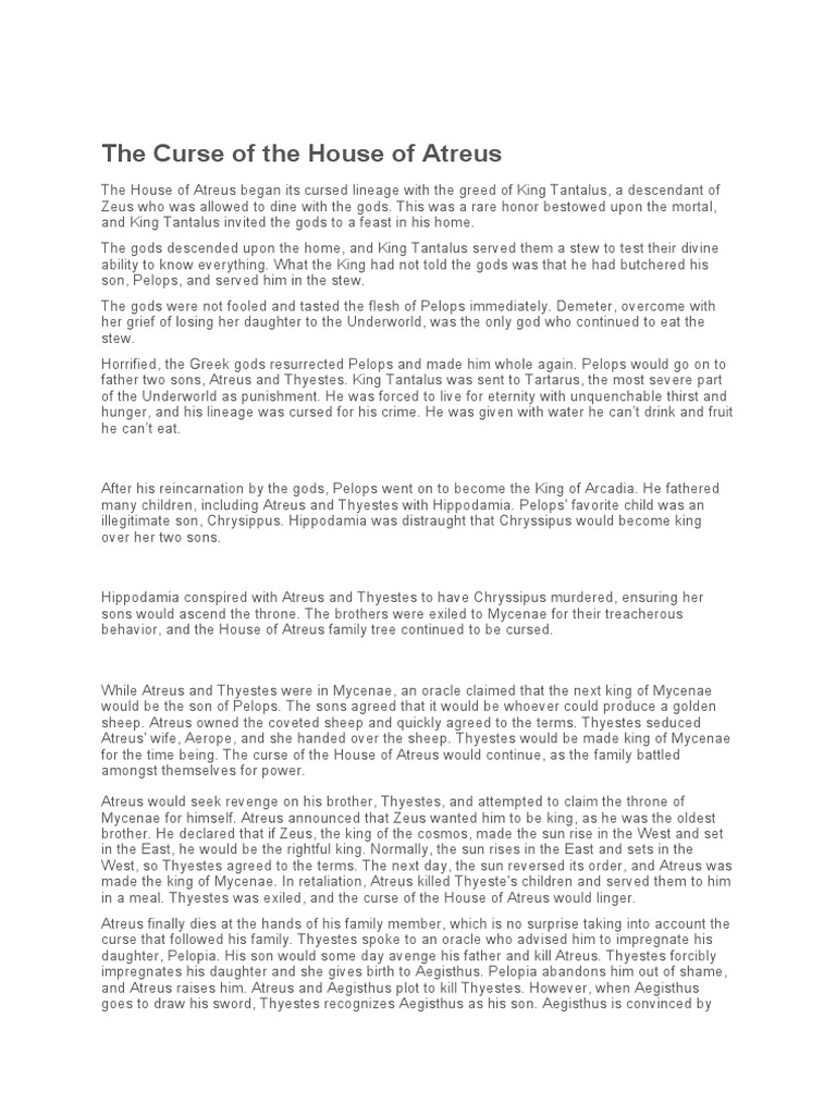 Atreus | Download Free PDF | Mythology Of Argolis | Ancient Greek Religion
