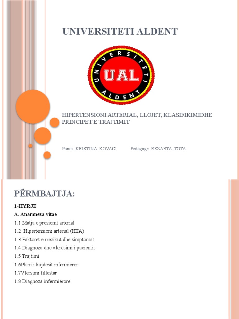 Universiteti Aldent: Hipertensioni Arterial, Llojet, Klasifikimidhe ...