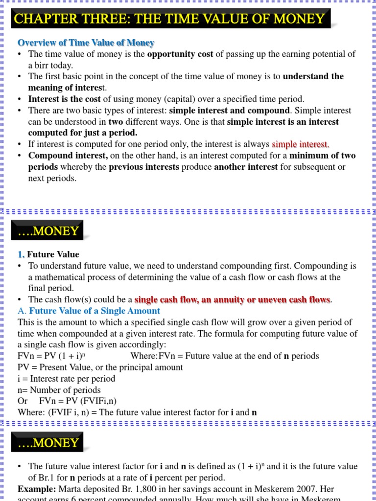 Chapter 3 Time Value of Money PDF | PDF | Present Value | Time Value Of Money
