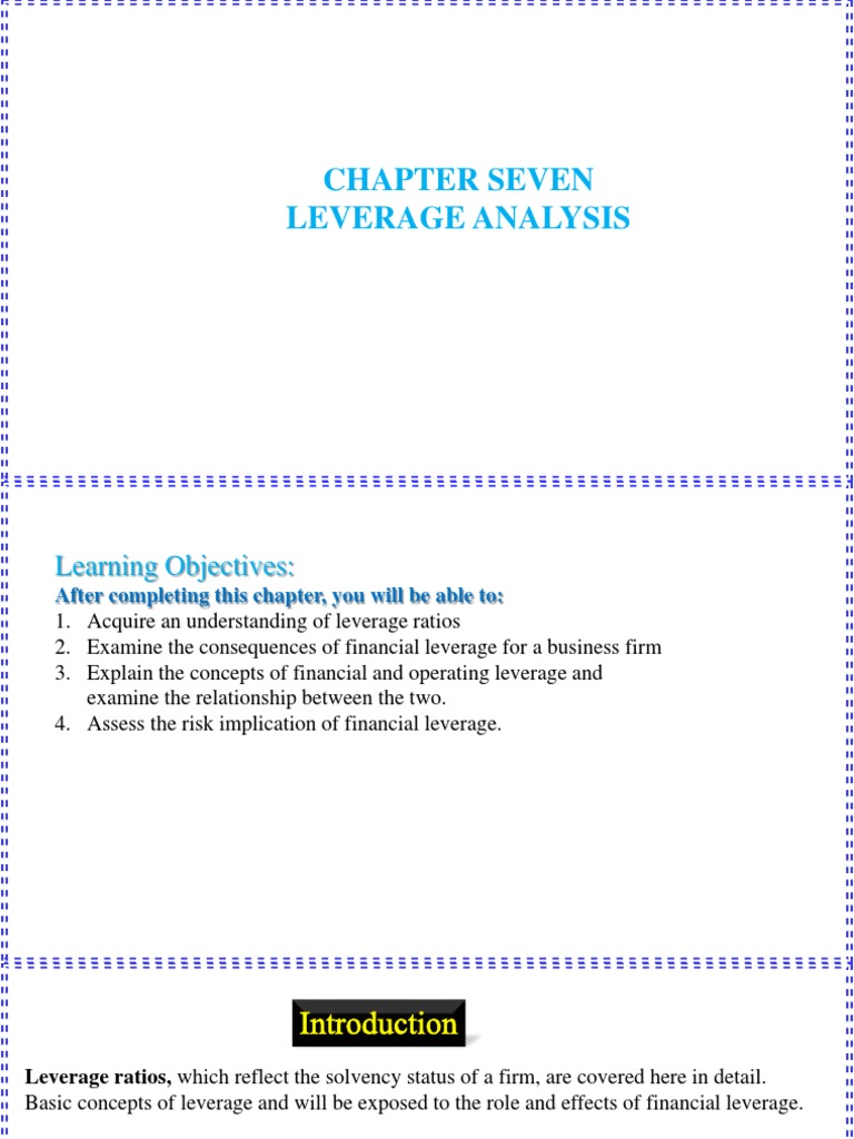 Chapter 7 Leverage | PDF | Leverage (Finance) | Financial Capital