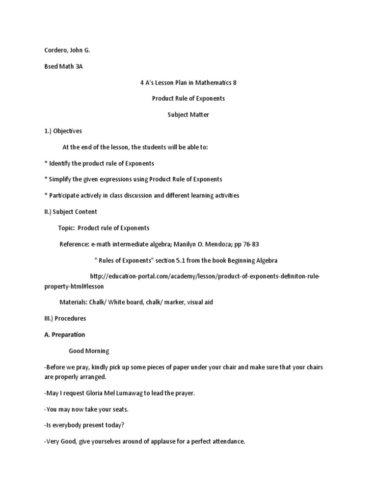 LS Cordero, John G-WPS Office. | PDF | Exponentiation | Cognition