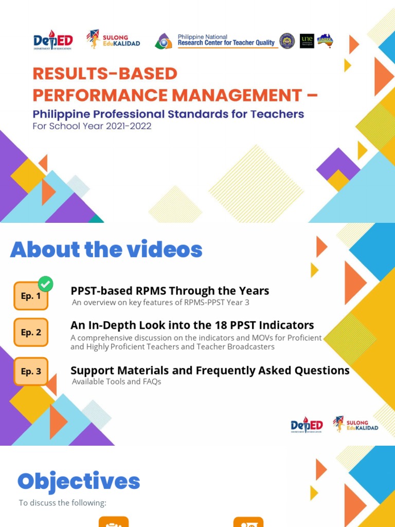PPST SY 21-22 - Episode 2 (Part 1 - Regular Teachers) | PDF | Learning ...
