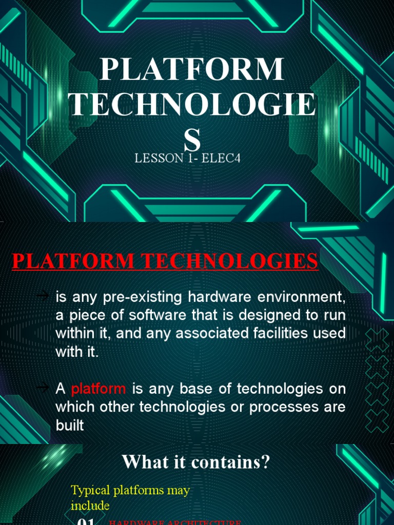 Platform Technologie S: Lesson 1-Elec4 | PDF | Operating System | Programming