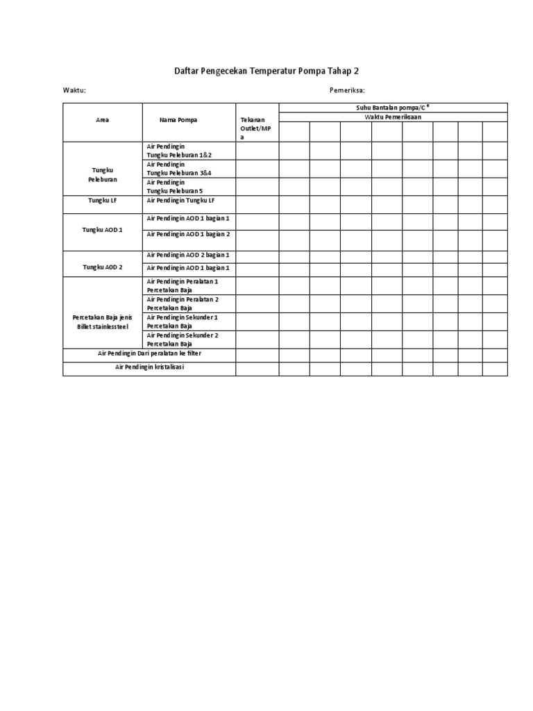 Pengecekan Suhu Pompa Tahap 2 | PDF