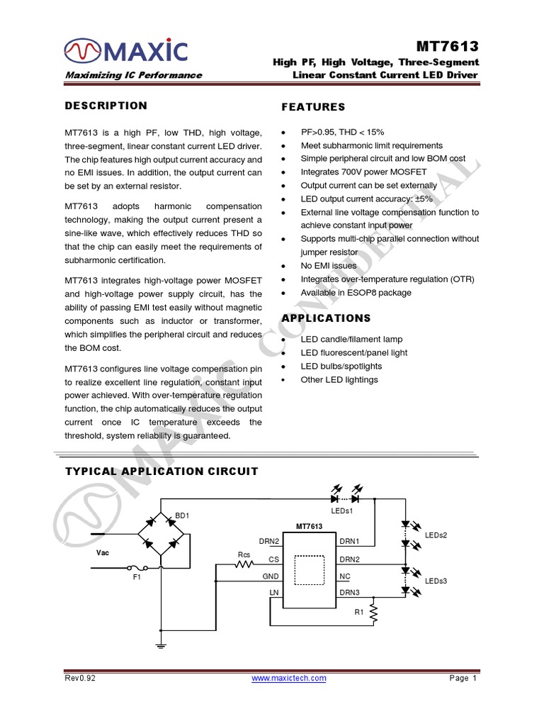 MT7613 Optimizes LED Performance | PDF | Integrated Circuit ...