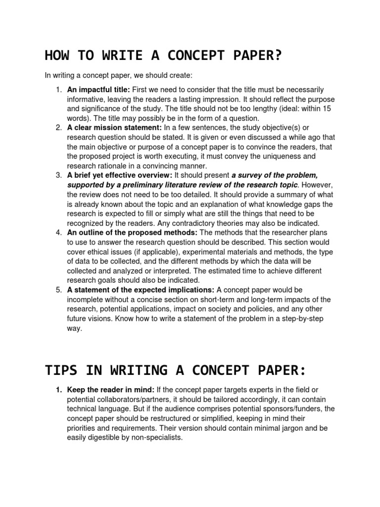 How To Write A Concept Paper | PDF | Data | Human Communication