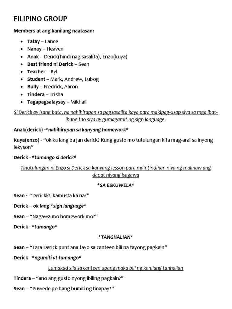 Filipino Group | PDF