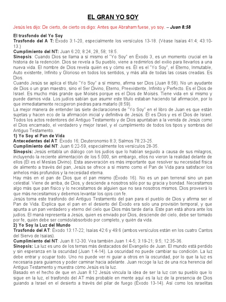 Jesús: El Gran "Yo Soy" y sus Declaraciones | PDF | Jesús | Dios