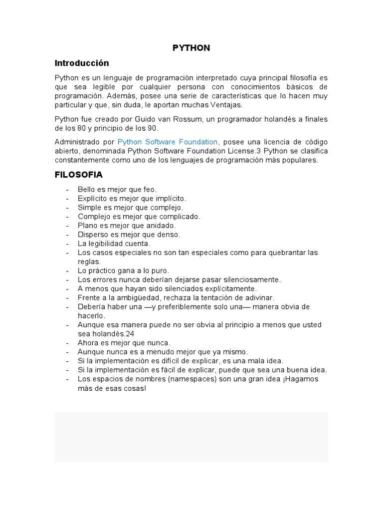 Python Pdf Lenguaje De Programación Python Lenguaje De Programación 