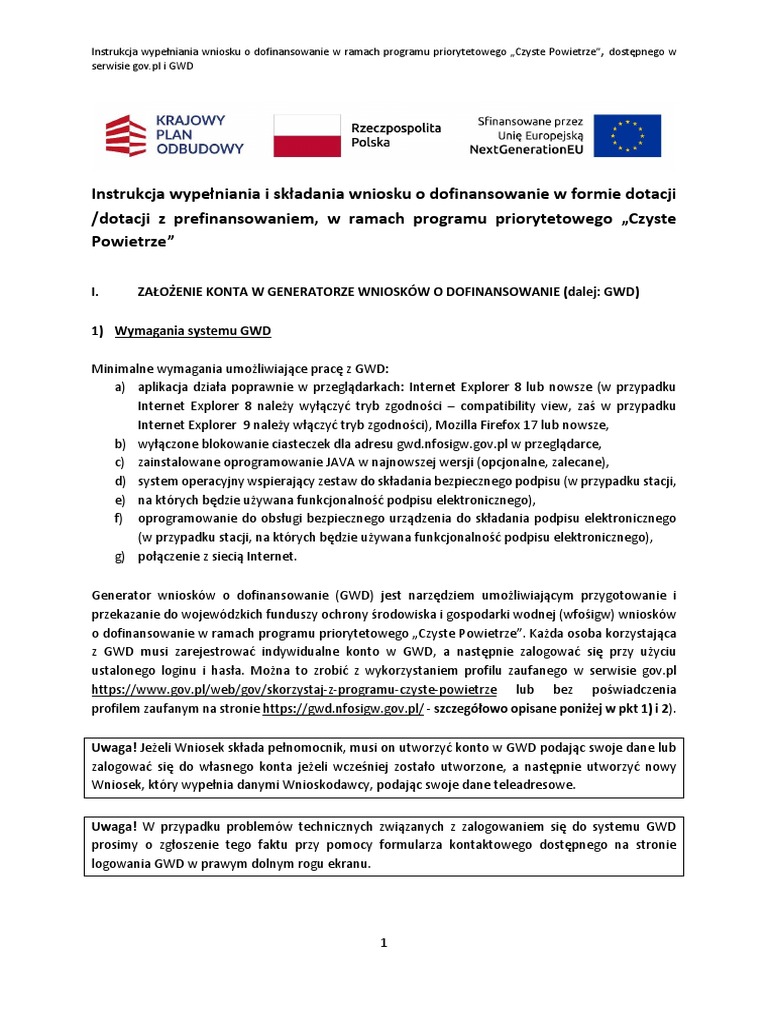 7 Instrukcja Wypełniania Wniosku o Dofinansowanie W Formie Dotacji I Dotacji Z ...