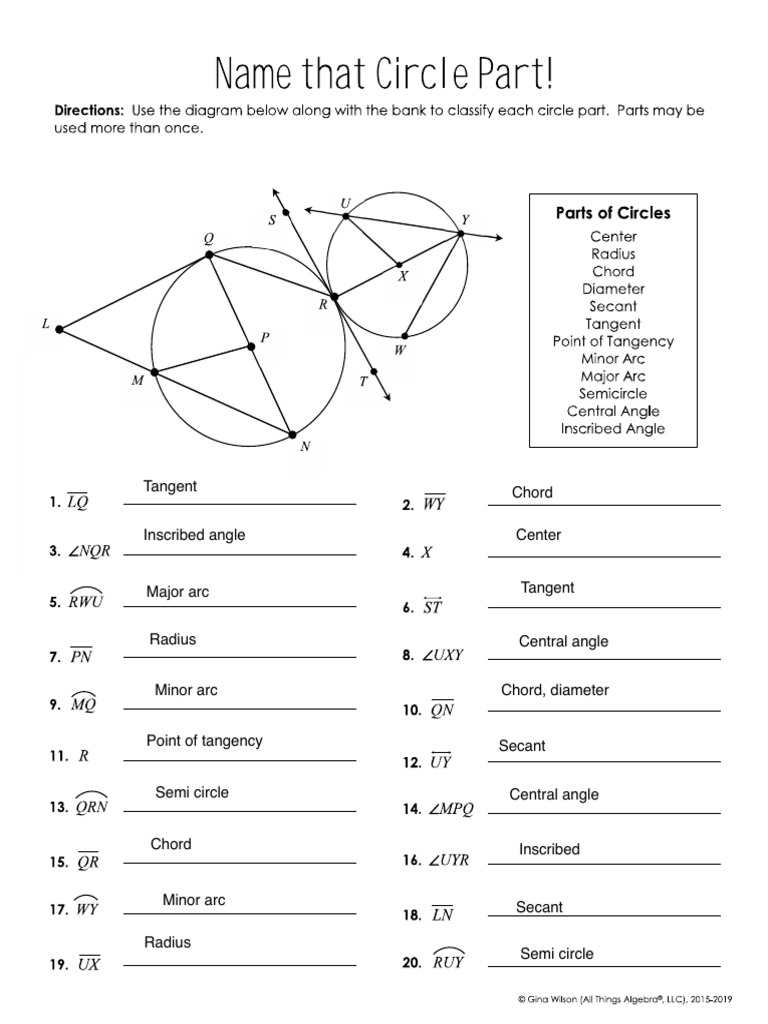 Geometry Terms: Tangents and Arcs | PDF