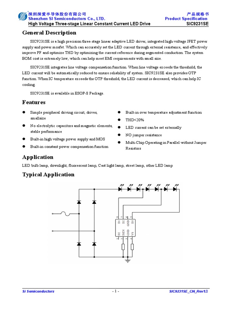 2 SIC9231SE EN Rev1.0 | PDF | Mosfet | Electrical Resistance And ...