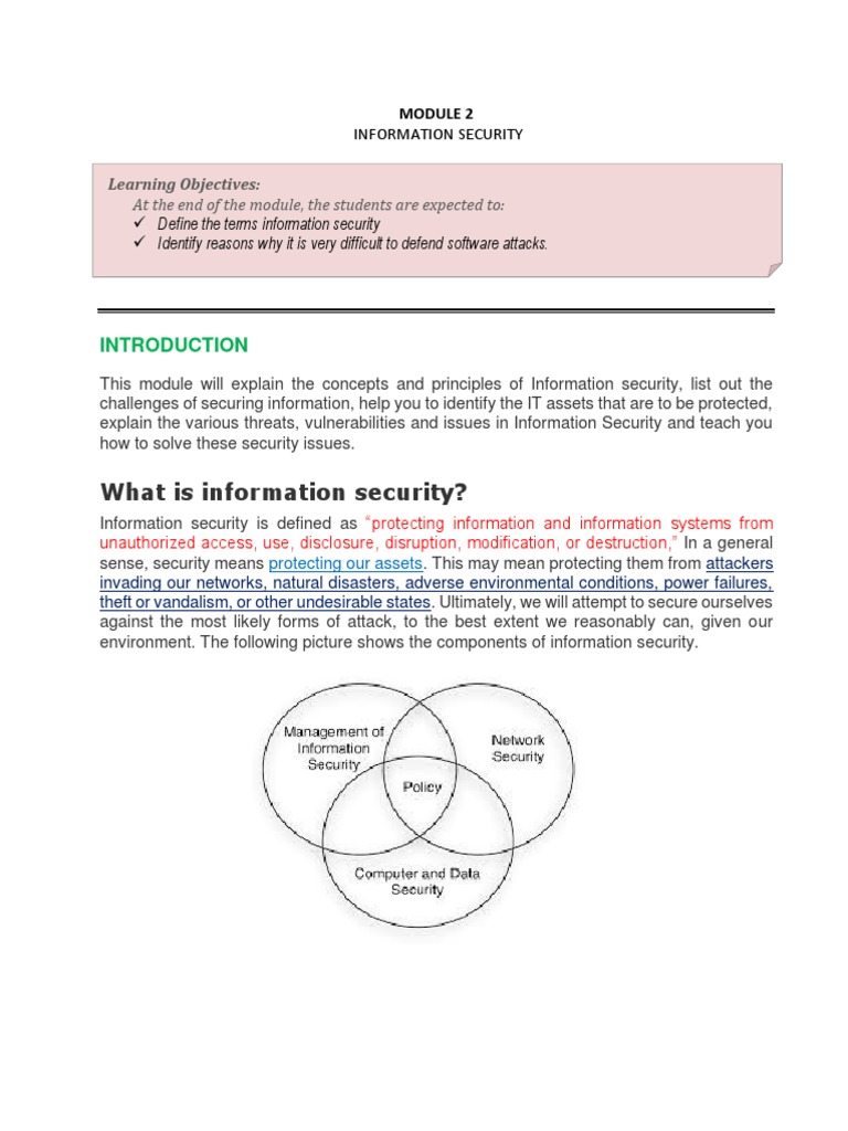 Information Security Concepts and Challenges | PDF | Information ...