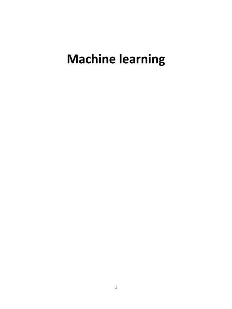 Machine Learning | PDF | Sensitivity And Specificity | Machine Learning