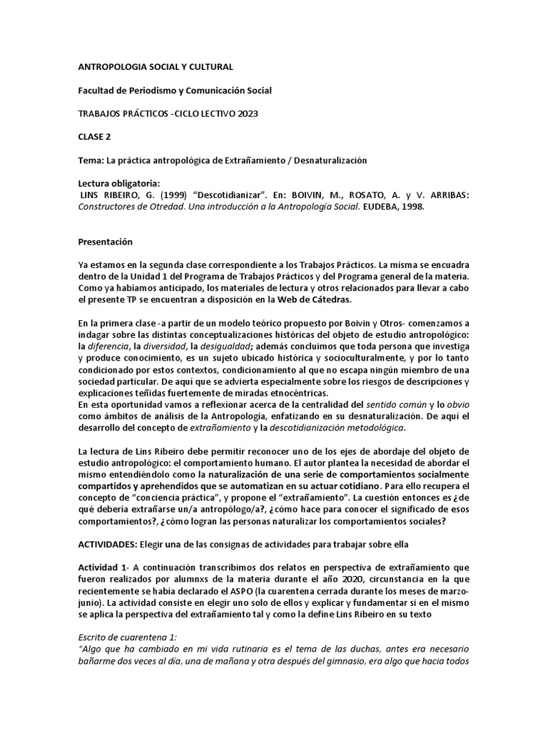 Clase 2 2023 | PDF | Antropología | Sociedad