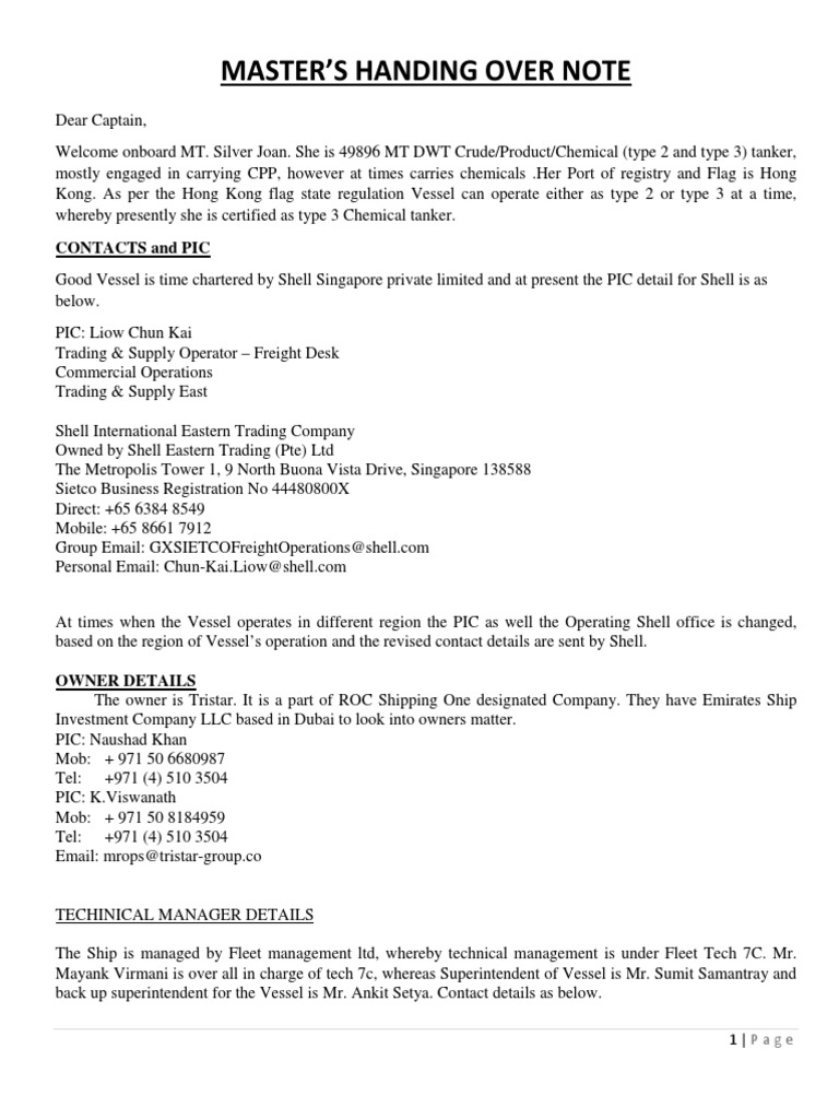 Master'S Handing Over Note: Contacts and Pic | PDF | Crane (Machine ...