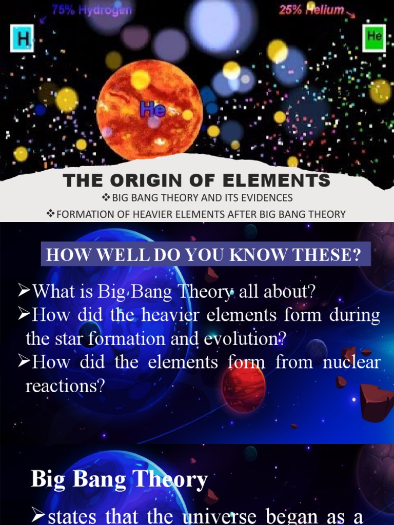 The Origin of Elements | PDF | Universe | Big Bang