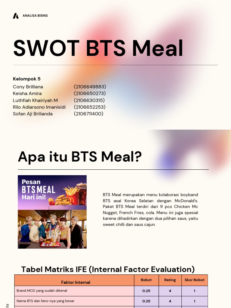 Analisis SWOT BTS Meal McDonald's | PDF