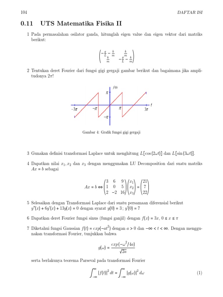 Soal UTS Matematika Fisika 2 2020 | PDF