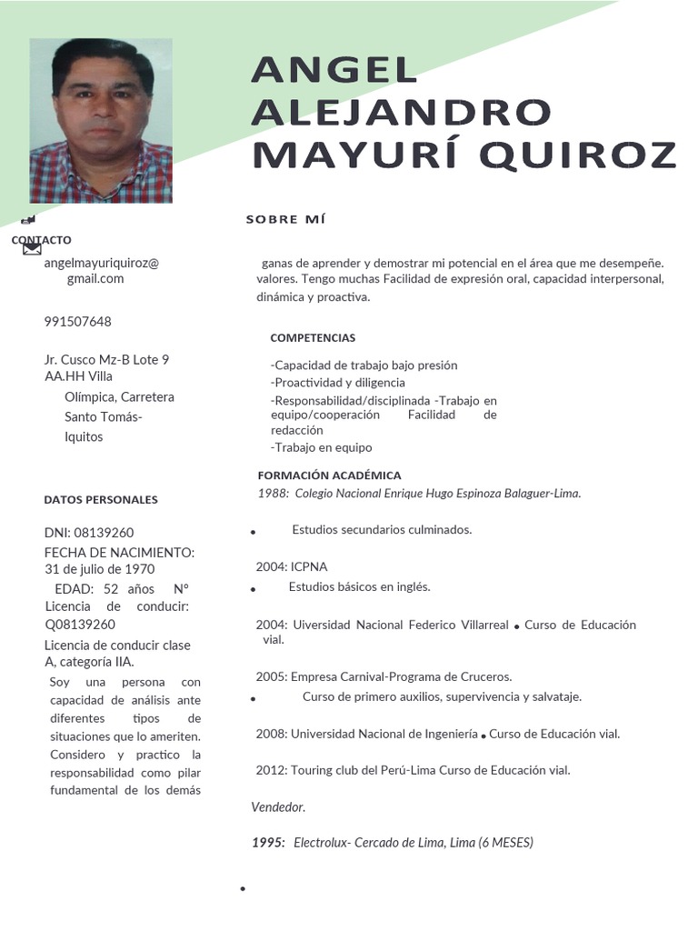 cv angel | PDF | Lima