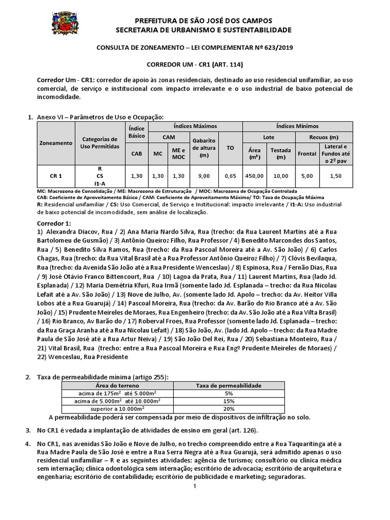 Corredor 1 - CR1 | PDF