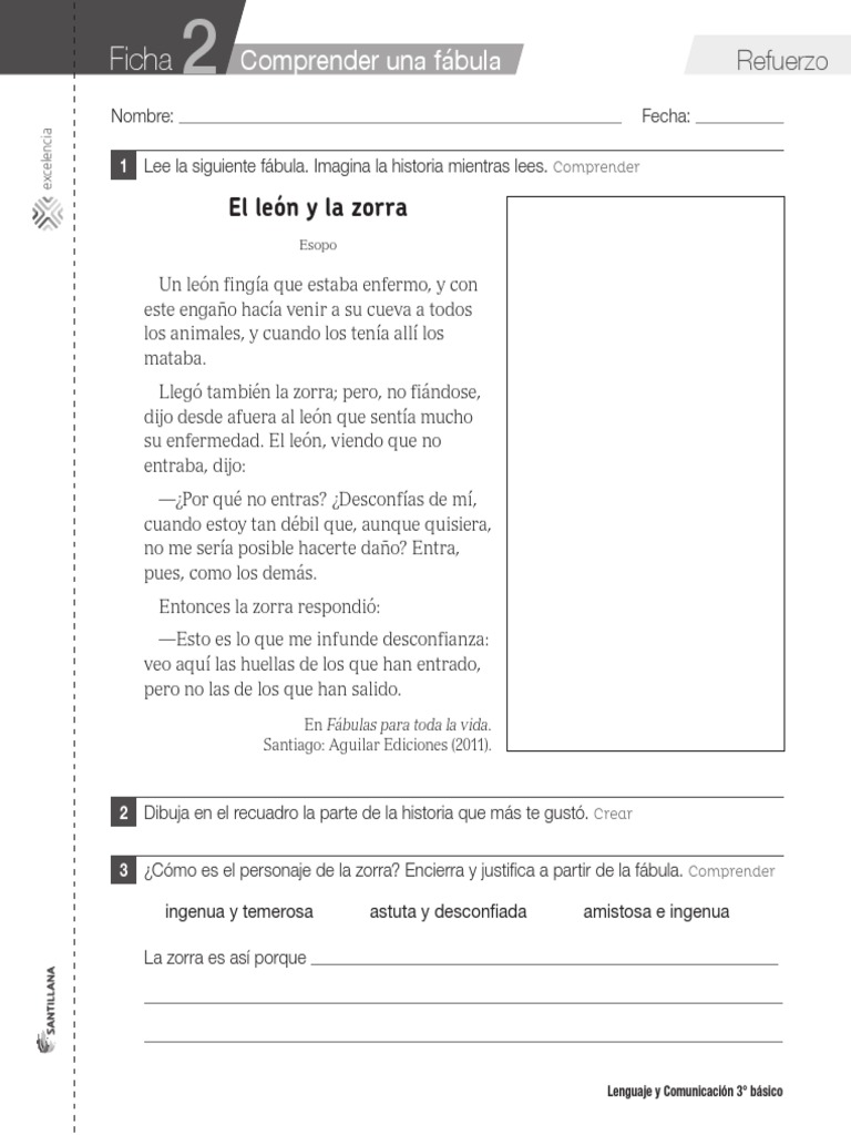 Ficha 2 Fábula Pdf