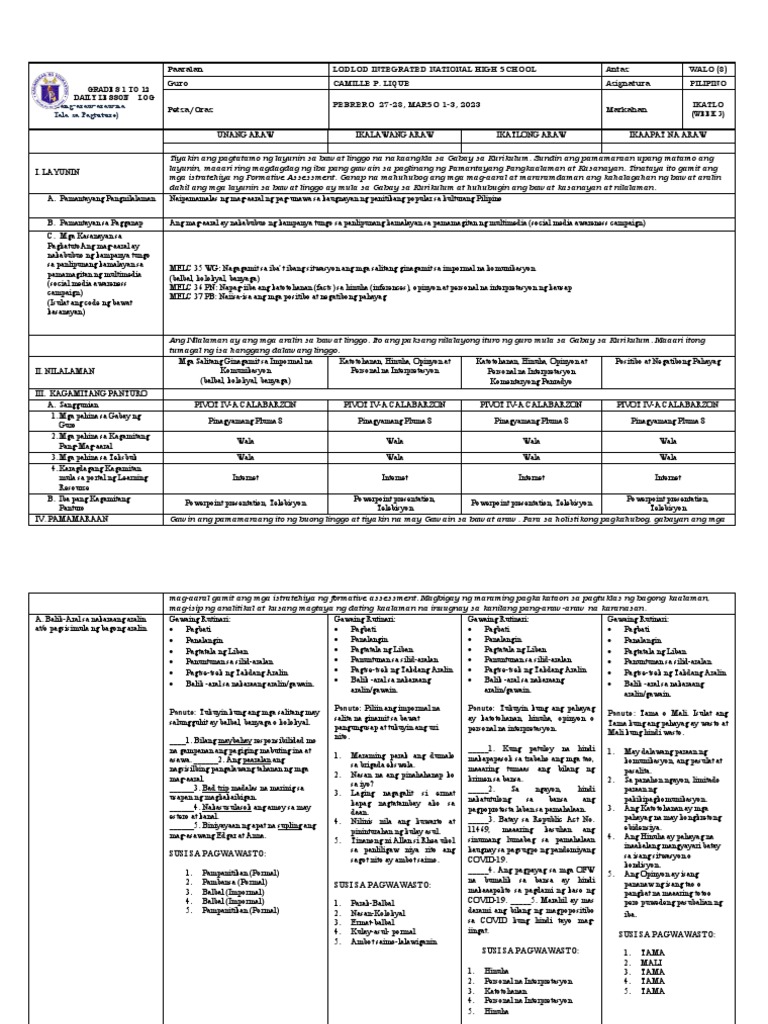 DLL FIL 8 3RD wk3 | PDF