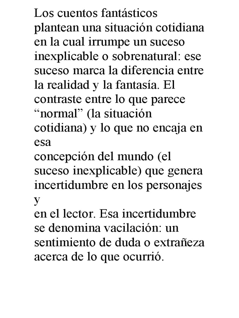 Los Cuentos Fantásticos Pdf Fantasía Literatura De Fantasía