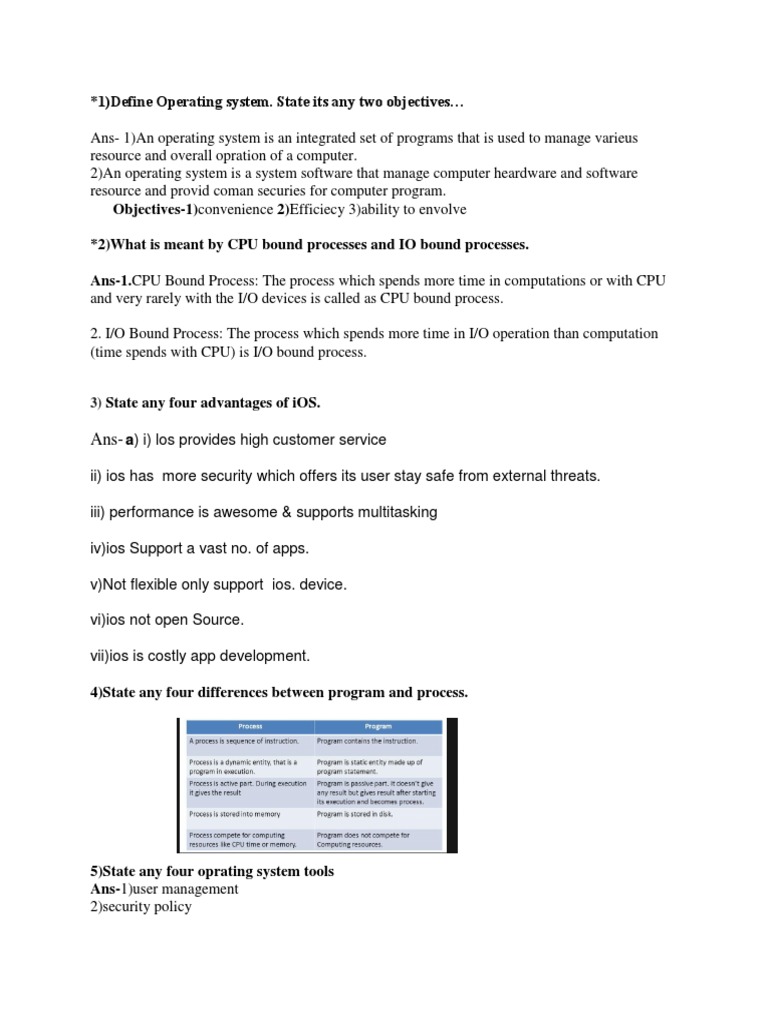 Osy Question Bank | PDF | Process (Computing) | Operating System